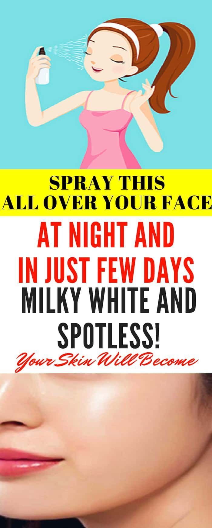 Spray This All Over Your Face At Night And In Just Few Days Your Skin ...