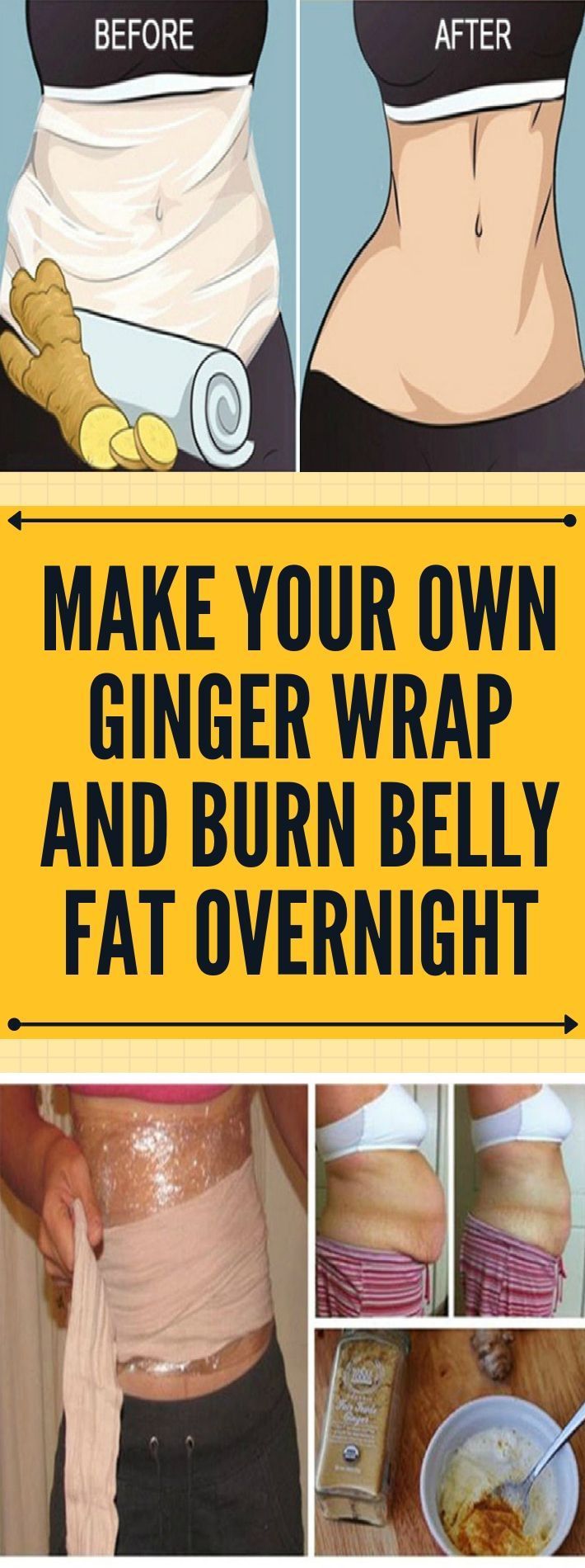 Make Your Own Ginger Wrap and Burn Belly Fat Overnight